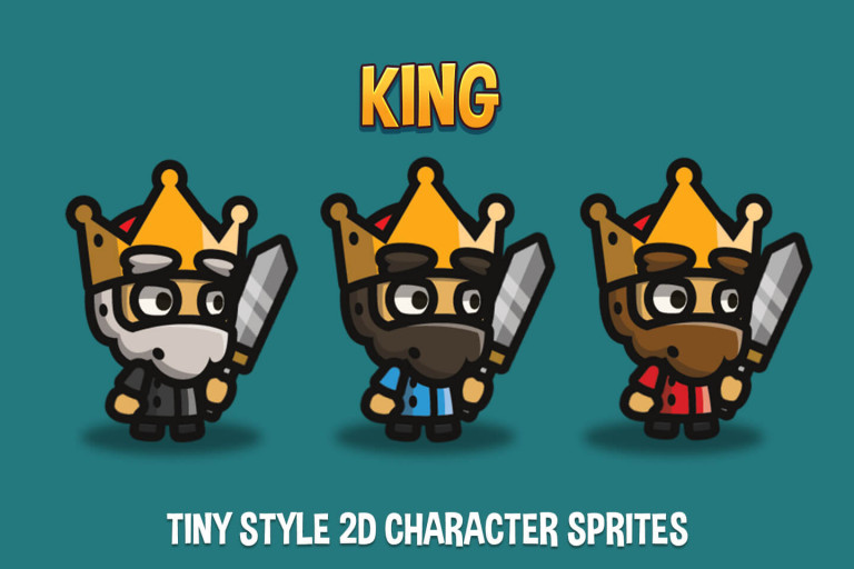 King Tiny Style 2D Character Sprites - CraftPix.net