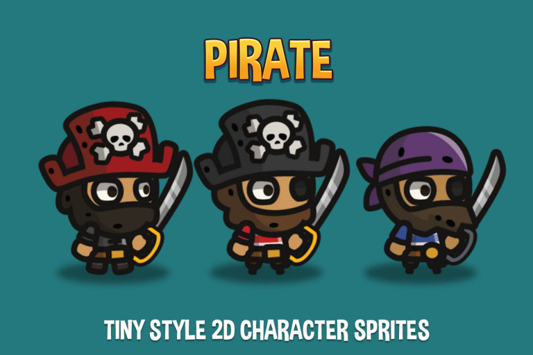 Pirate Tiny Style 2D Character Sprites - CraftPix.net