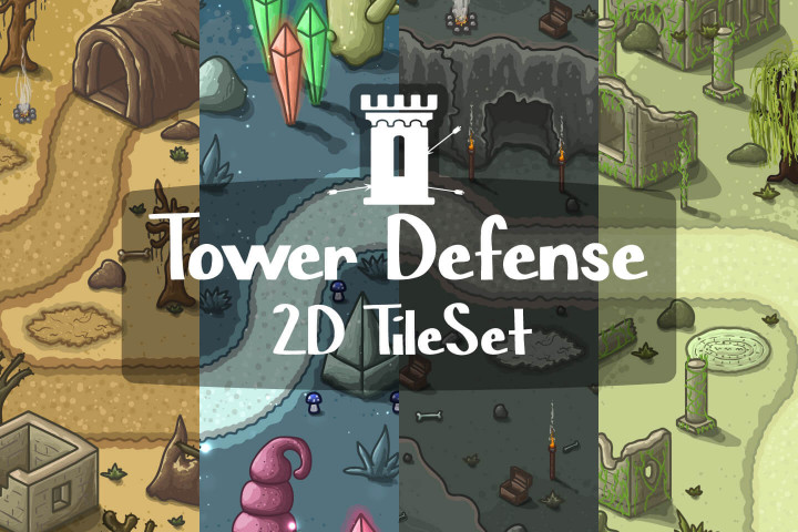 Tower Defense Game Tile Set Pack 2 - CraftPix.net