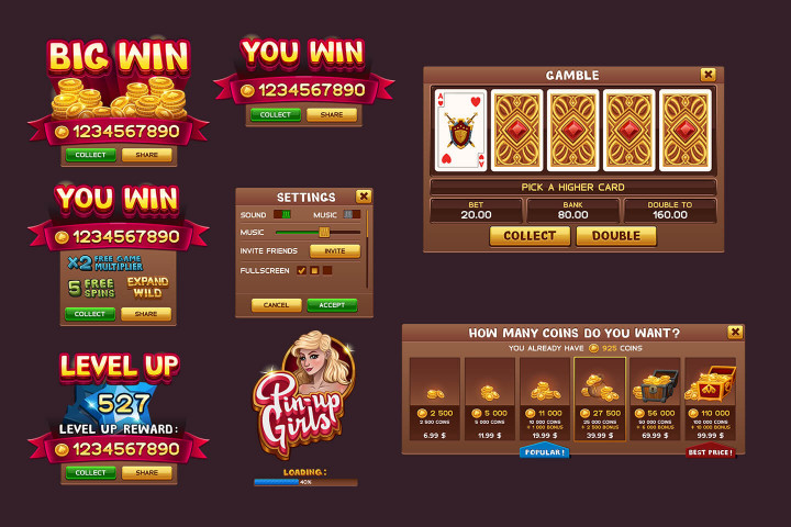 Pin-Up Girls Slots 2D Game Kit - CraftPix.net