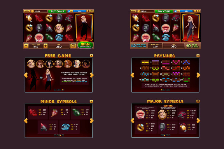 Pin-Up Girls Slots 2D Game Kit - CraftPix.net