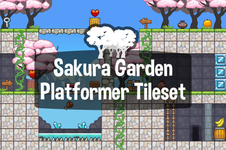 Sakura Garden Platformer Game Level Tileset - CraftPix.net Sakura Garden Platformer Game Level Tileset - CraftPix.net