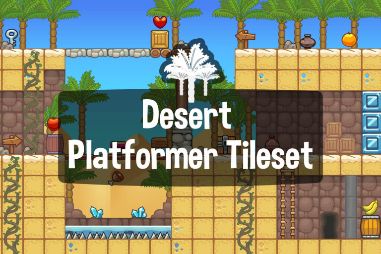 Beach Area Platformer 2D Tileset - CraftPix.net