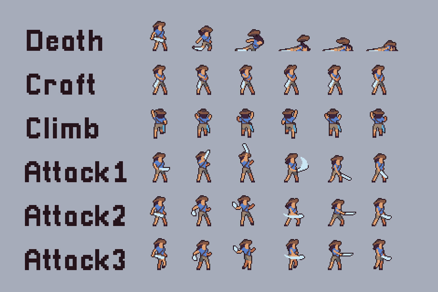 Free 3 Character Sprite Sheets Pixel Art CraftPix