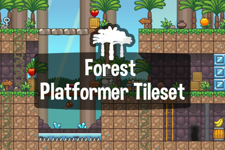 Beach Area Platformer 2D Tileset - CraftPix.net