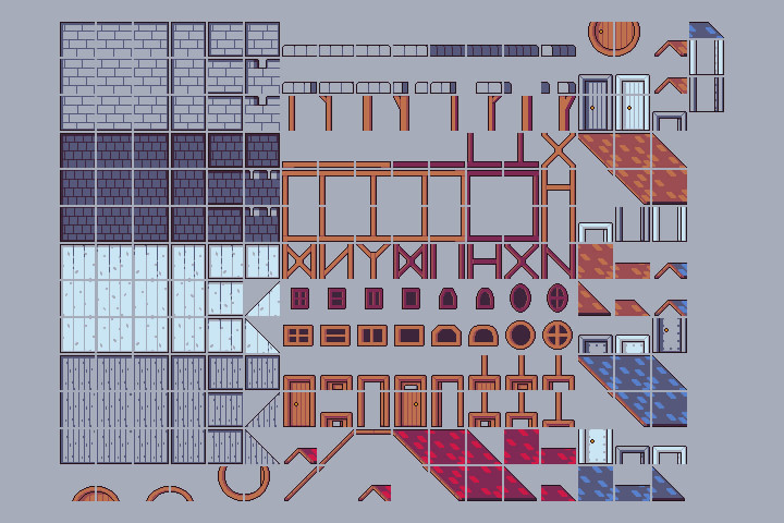 House Builder Tileset Pixel Art - CraftPix.net