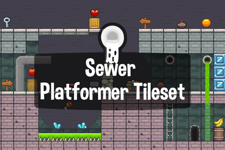 Beach Area Platformer 2D Tileset - CraftPix.net