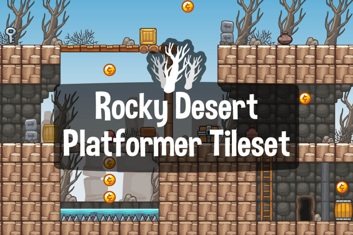 Volcano Area Platformer Game Tileset - CraftPix.net