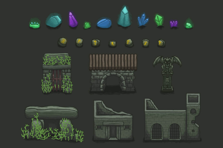 2D Top Down Cave Tileset - CraftPix.net