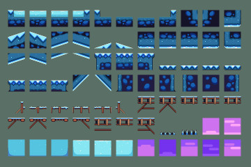 Frozen Pixel Art Environment Assets Pack - CraftPix.net