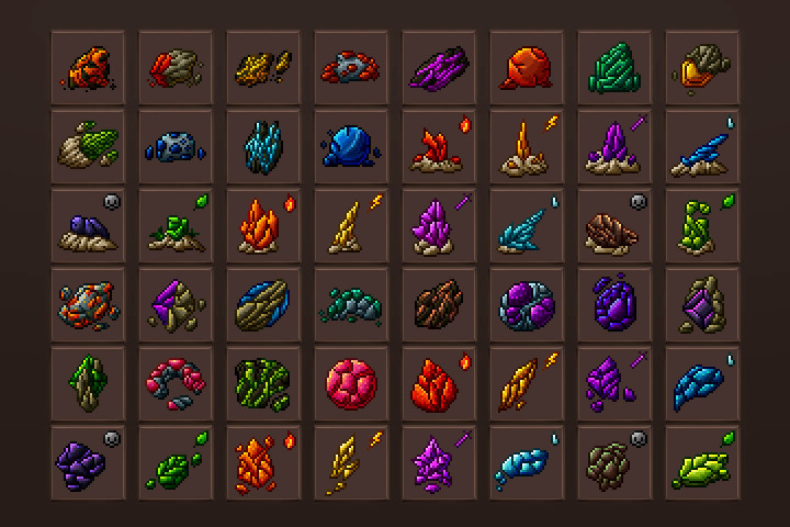 RPG Gems Icon Pack Pixel Art - CraftPix.net