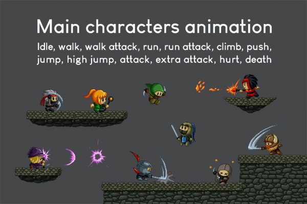 Fantasy Platformer Game Kit Pixel Art - CraftPix.net