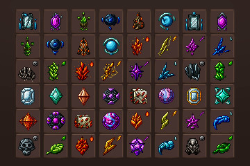 Magic Gems Pixel Art Icons - CraftPix.net
