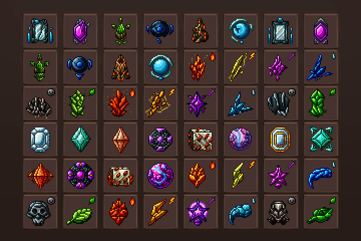 Magic Gems Pixel Art Icons - CraftPix.net