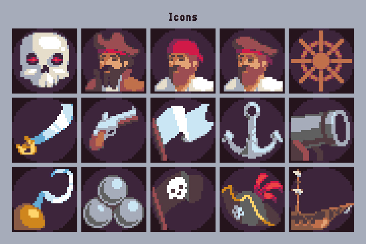 Pirate Invasion Game Assets Pixel Art Pack - CraftPix.net