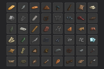 Resources and Craft Vector Game Icons - CraftPix.net