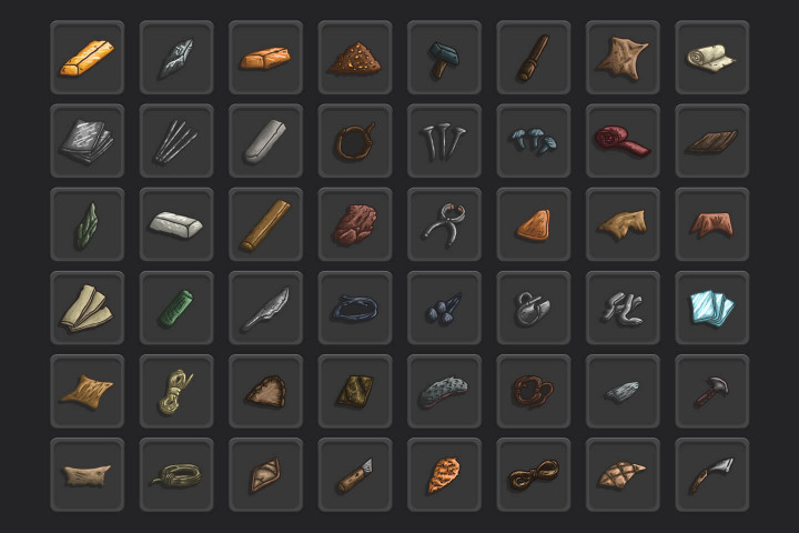 Resources and Craft Vector Game Icons - CraftPix.net