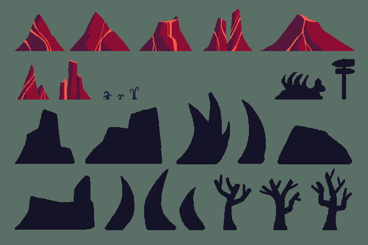 Volcano Pixel Art Environment Assets Pack - CraftPix.net