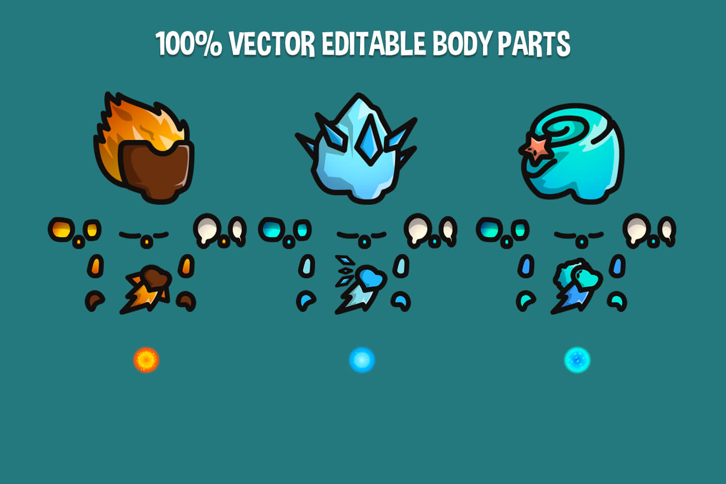 Elemental Tiny Style 2D Sprites - CraftPix.net