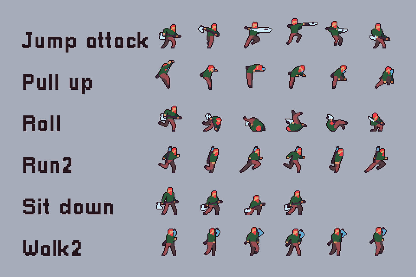 3 Character Sprite Sheets Additional Animation Set CraftPix
