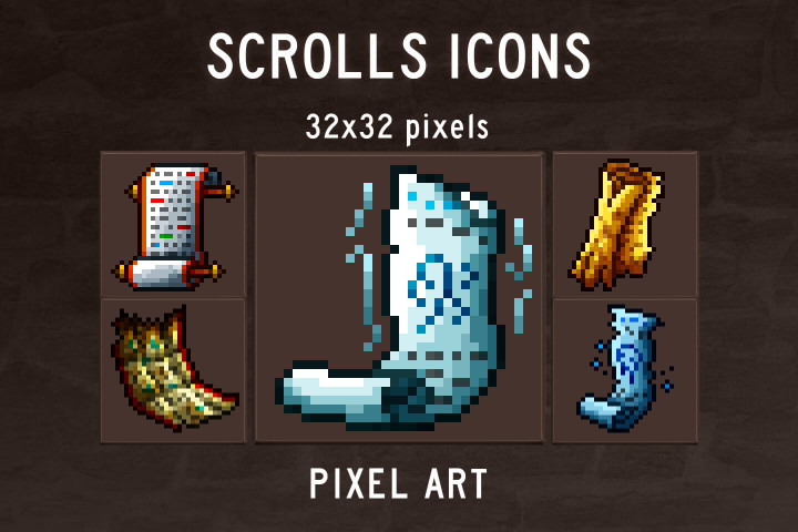 Scroll Pixel Art Icons - CraftPix.net