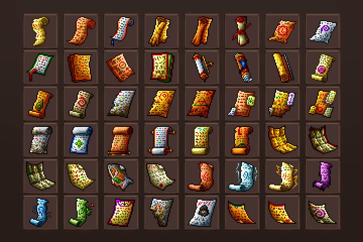 Scroll Pixel Art Icons - CraftPix.net