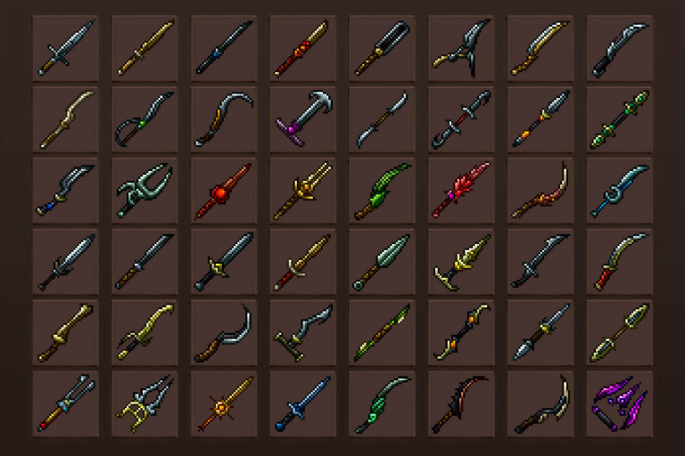 Dagger Icons Pixel Art Download - CraftPix.net