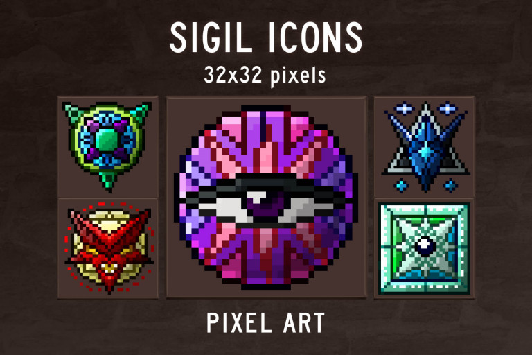 Fantasy Pixel Art Icons Collection Download - CraftPix.net