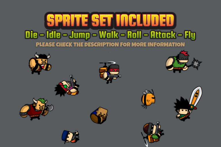 24 Tiny Character Game Sprites Pack 2 - CraftPix.net