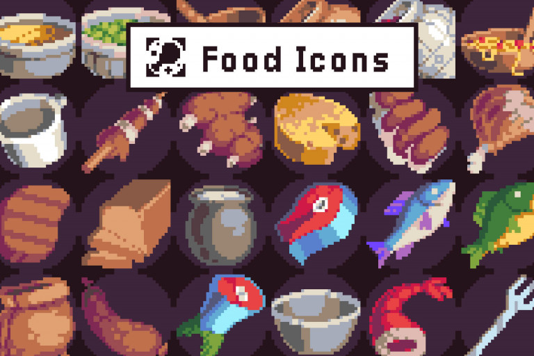 40 Food Icons Pixel Art Download - CraftPix.net
