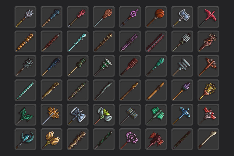 Mace RPG Game Icons Download - CraftPix.net