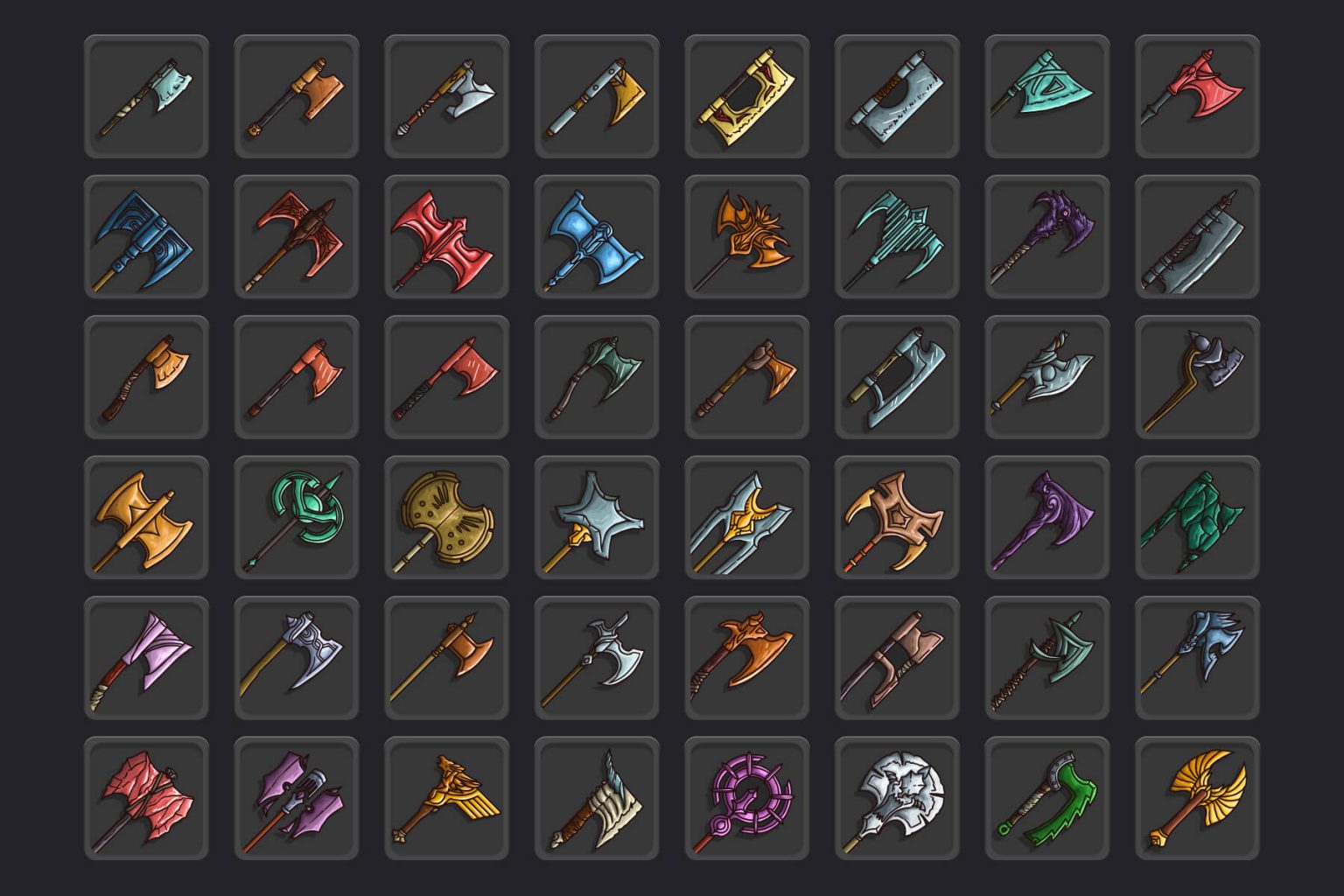 48 Axe RPG Game Icons Download - CraftPix.net