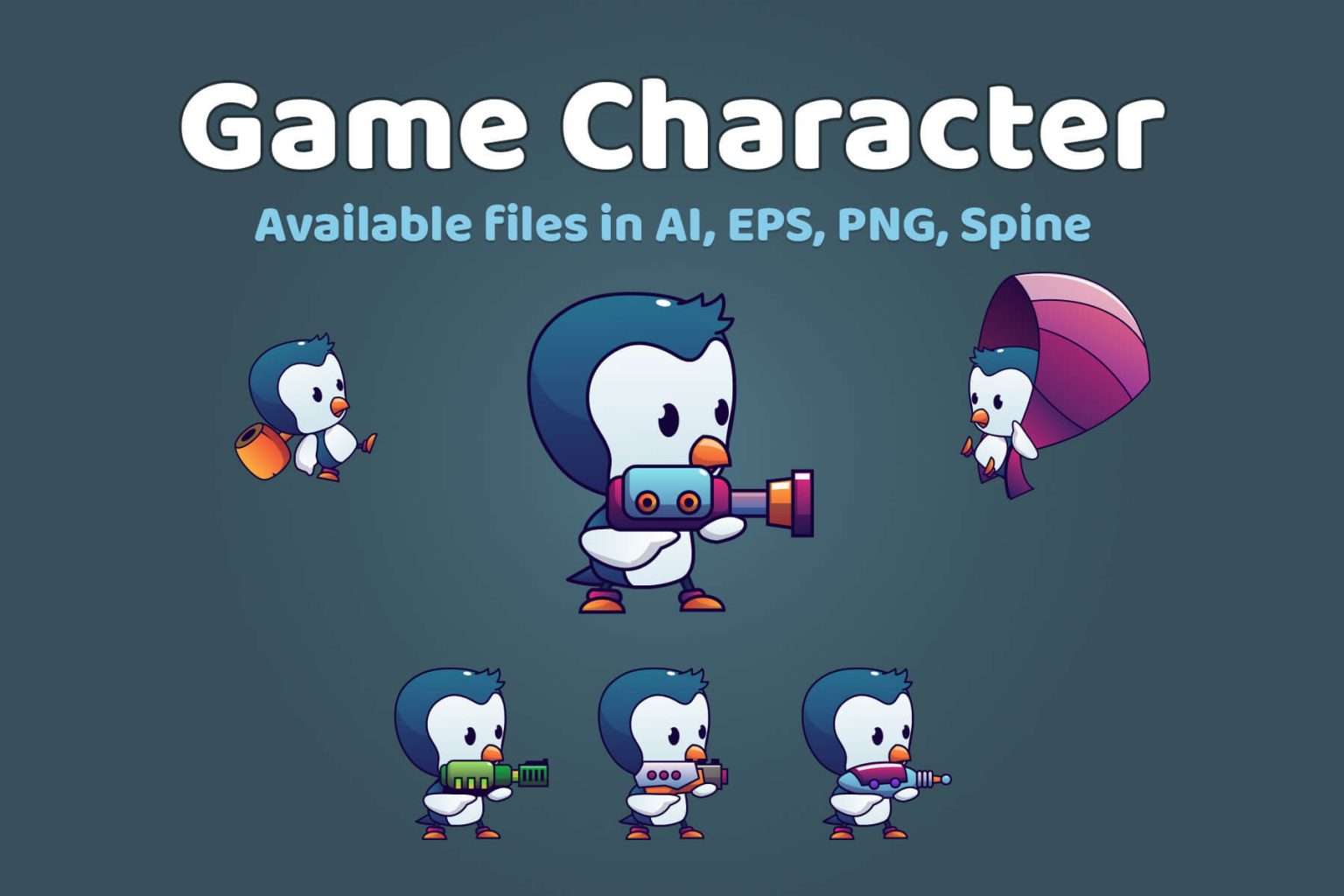 3 Robot Character Sprite Set Download