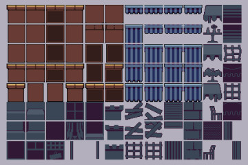 Bar Street Tileset Pixel Art Pack Download - CraftPix.net