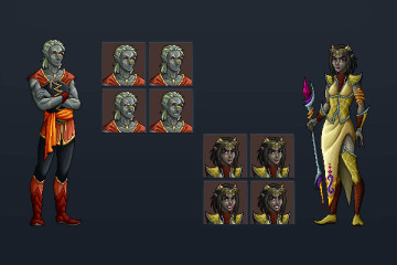 Dark Elf Characters Pixel Art Download - CraftPix.net