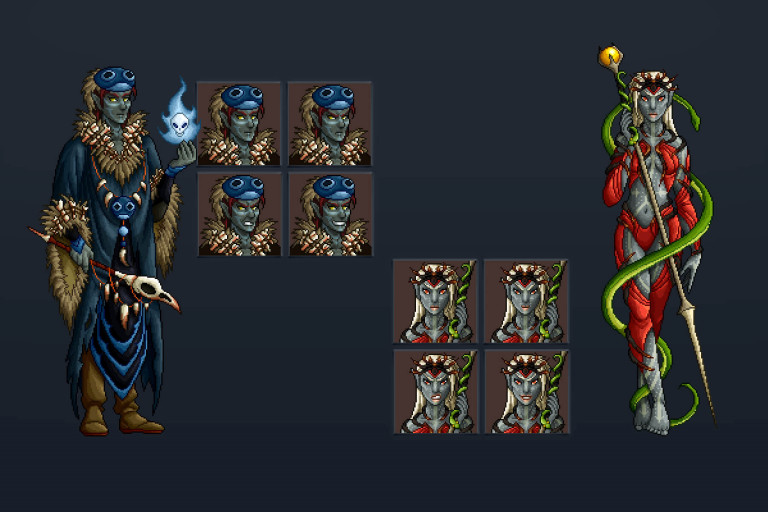 Dark Elf Characters Pixel Art Download - CraftPix.net