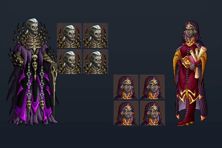 Dark Elf Characters Pixel Art Download - CraftPix.net