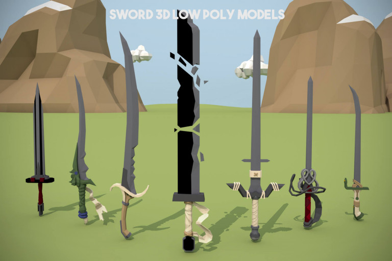 Free Sword 3D Low Poly Models Download - CraftPix.net