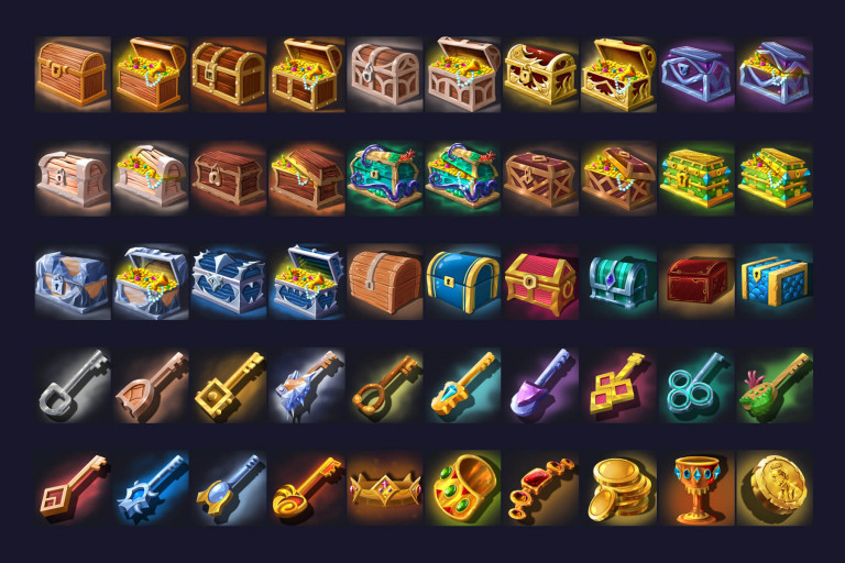 Treasure and Chest RPG Icons Download - CraftPix.net