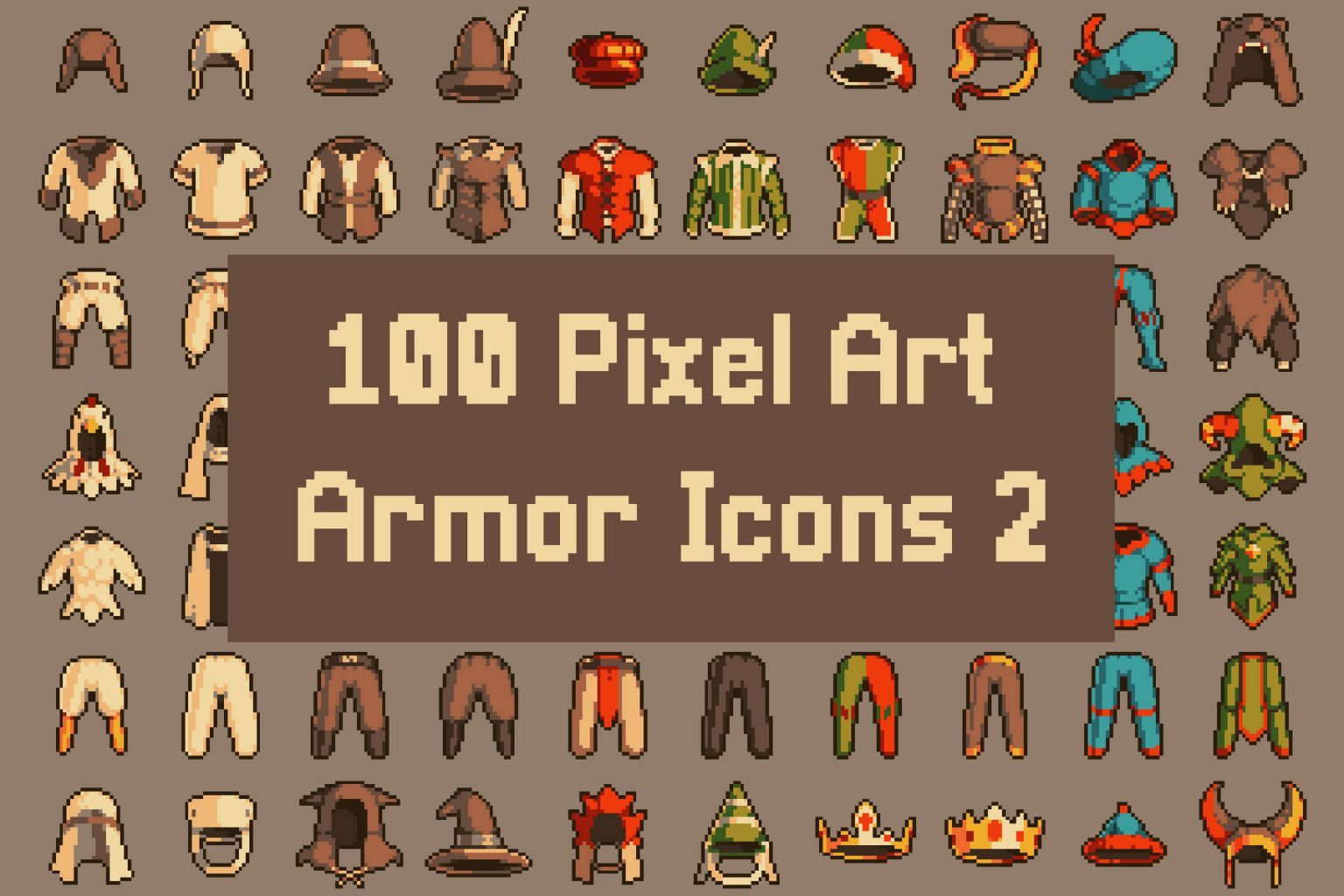 100 Pixel Art Armor Icons Pack 6 Download - CraftPix.net