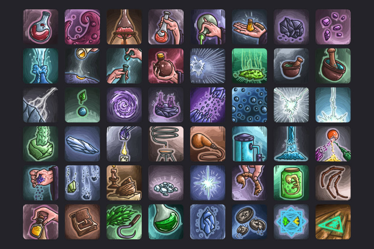 Alchemist Skills RPG Icon Pack Download - CraftPix.net