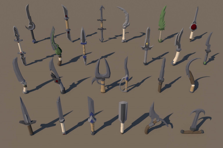 Free Dagger 3D Low Poly Models - CraftPix.net
