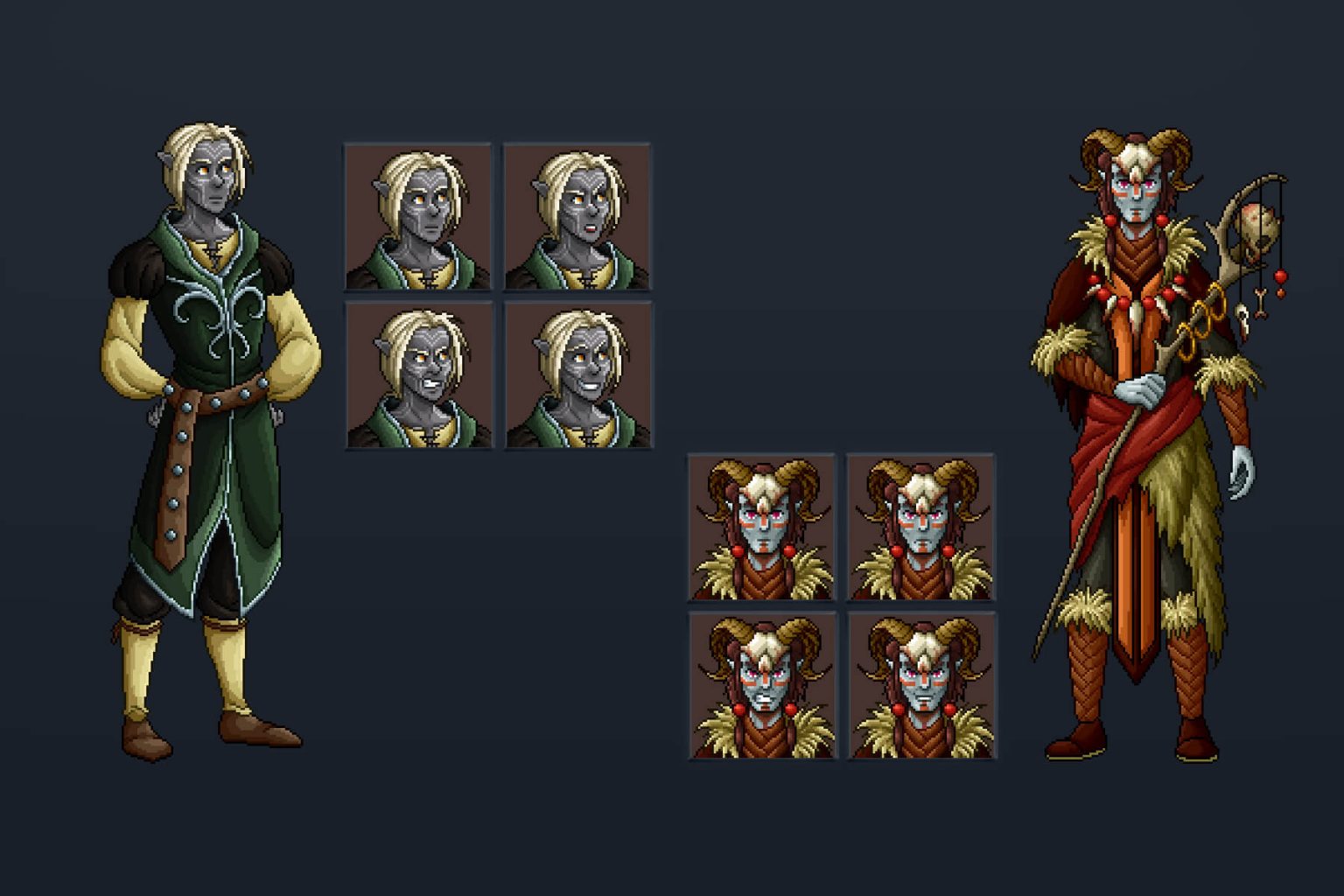 Free Dark Elf Pixel Art Asset Pack Download - CraftPix.net