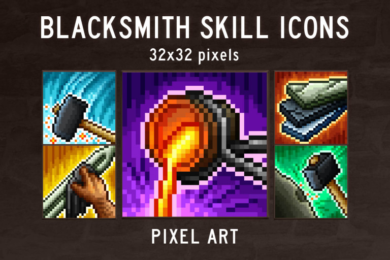 Blacksmith Skill Icon Pack Download - CraftPix.net