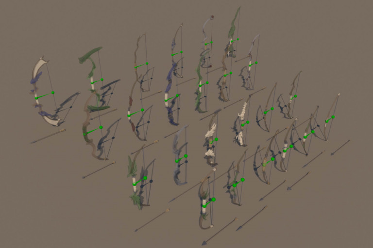 Bow 3D Low Poly Models Download Pack - CraftPix.net