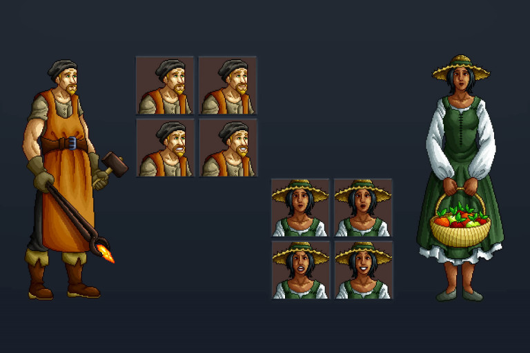 Civilian Characters Pixel Art Assets Pack - CraftPix.net