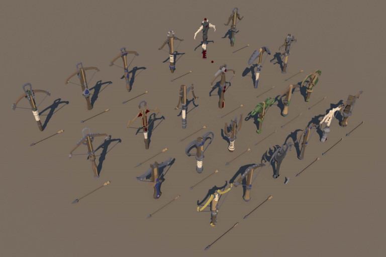 Crossbow 3D Low Poly Models Download - CraftPix.net