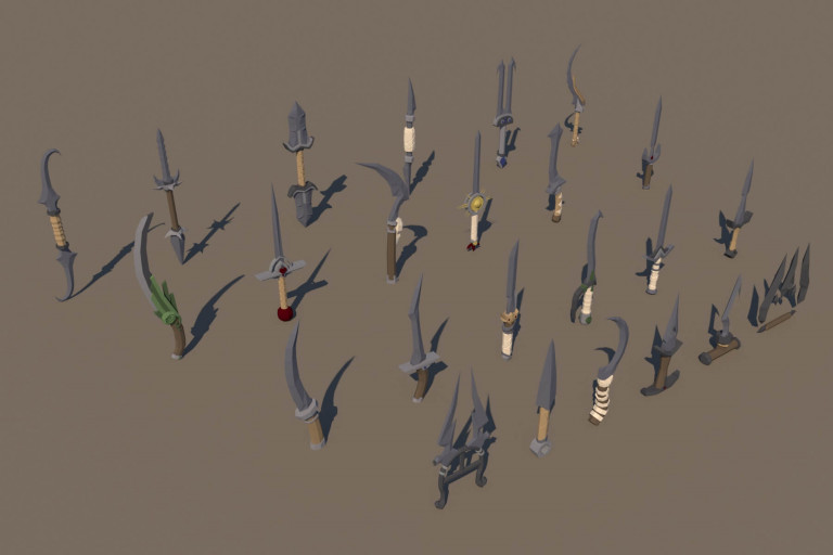 Dagger 3D Low Poly Models Download - CraftPix.net