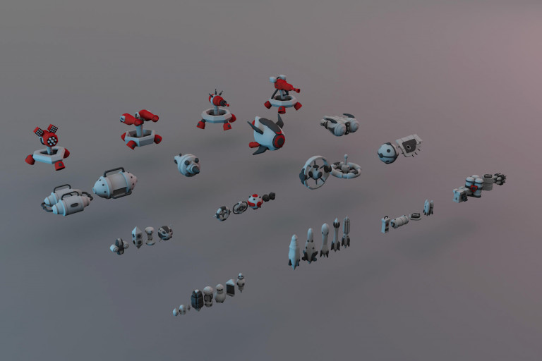 Free Spaceship 3D Low Poly Models Pack - CraftPix.net