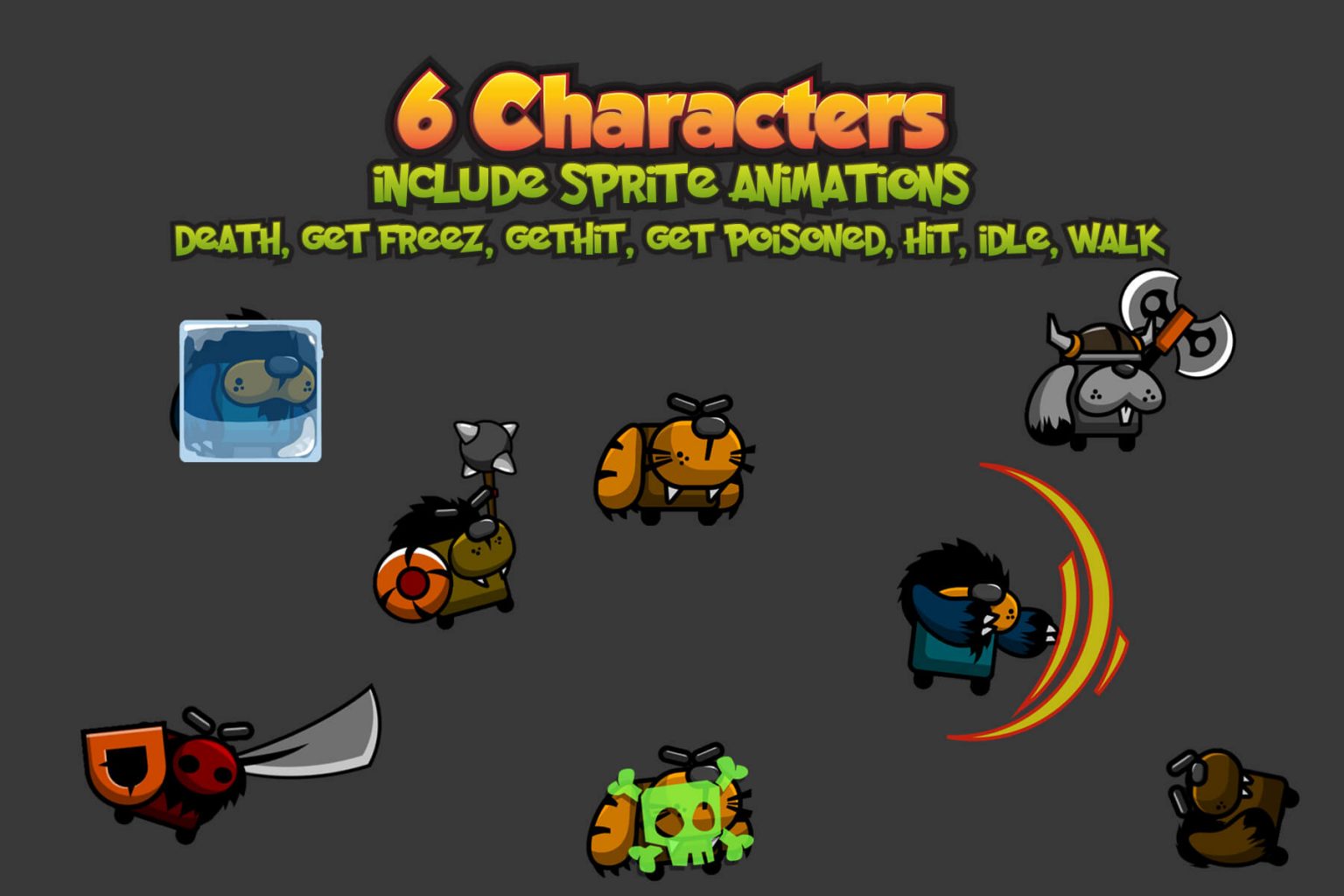 Mini Monster 6 Character Sprites Download - CraftPix.net